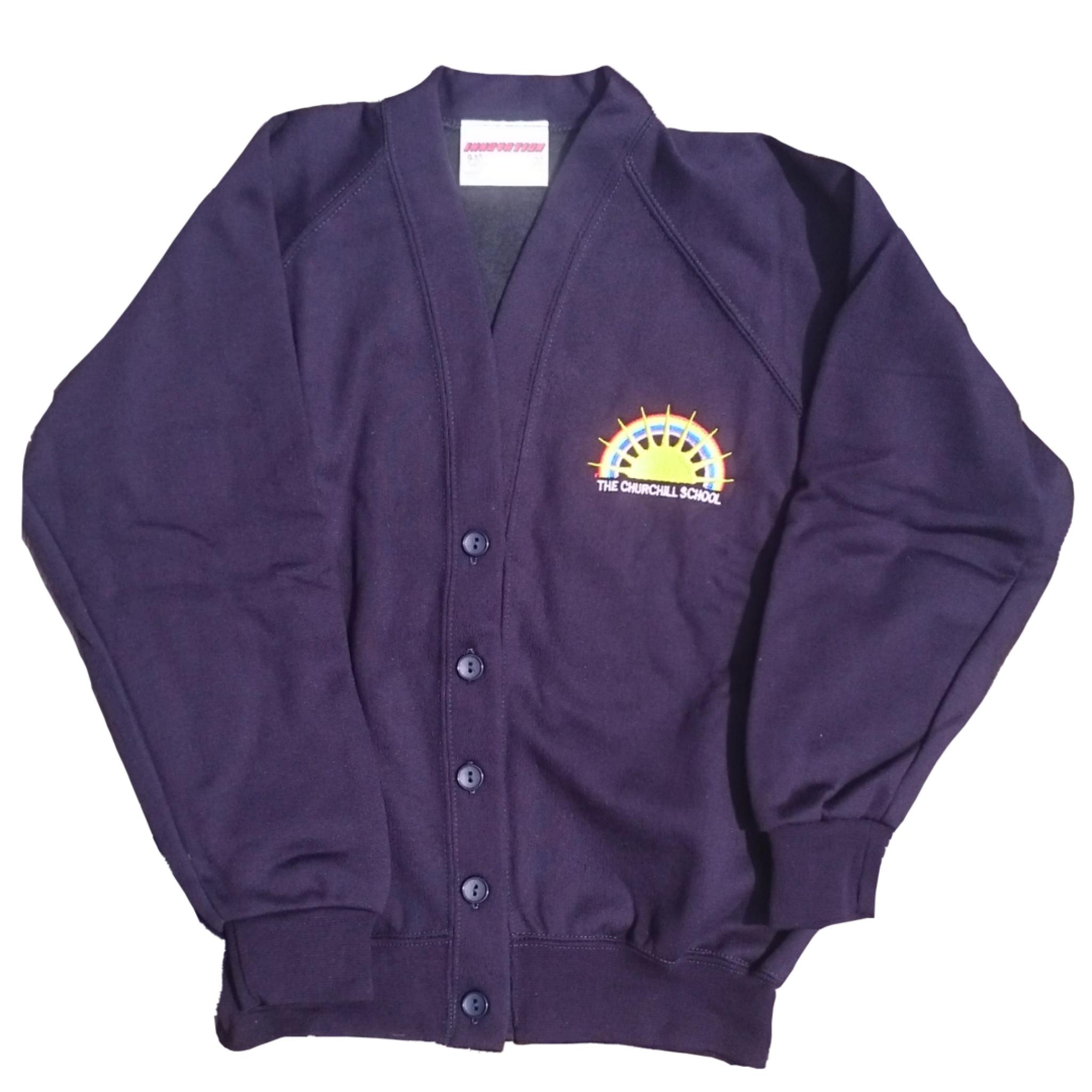 Churchill Primary School, Hawkinge. Navy cardigan SPP